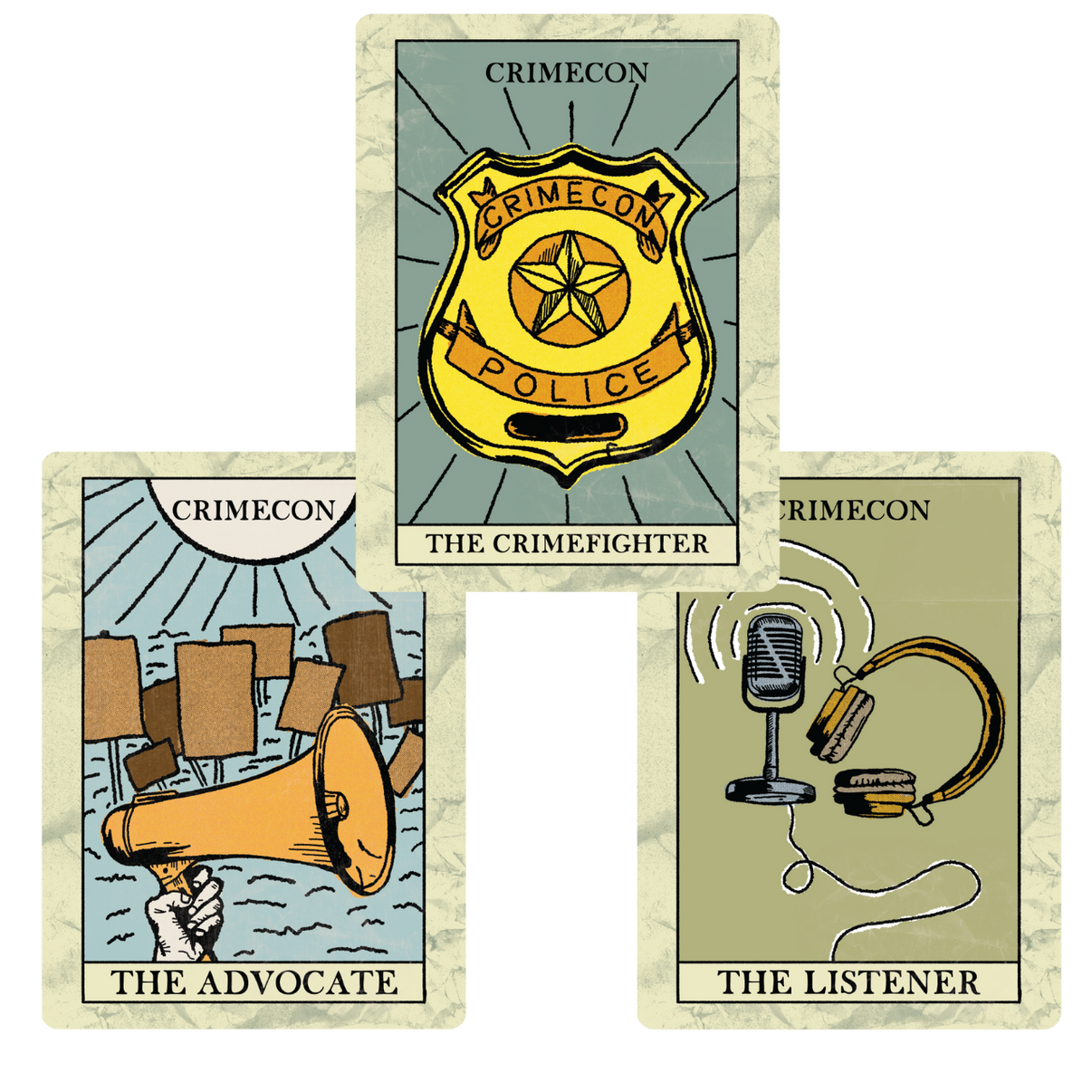 2025 CrimeCon Tarot Card Sticker Bundle – CrimeCon Official Merchandise